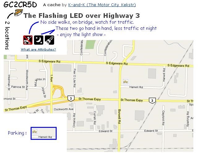 GC5RQTA The Flashing LED on Hwy 3 (Multi-cache) in Ontario, Canada ...